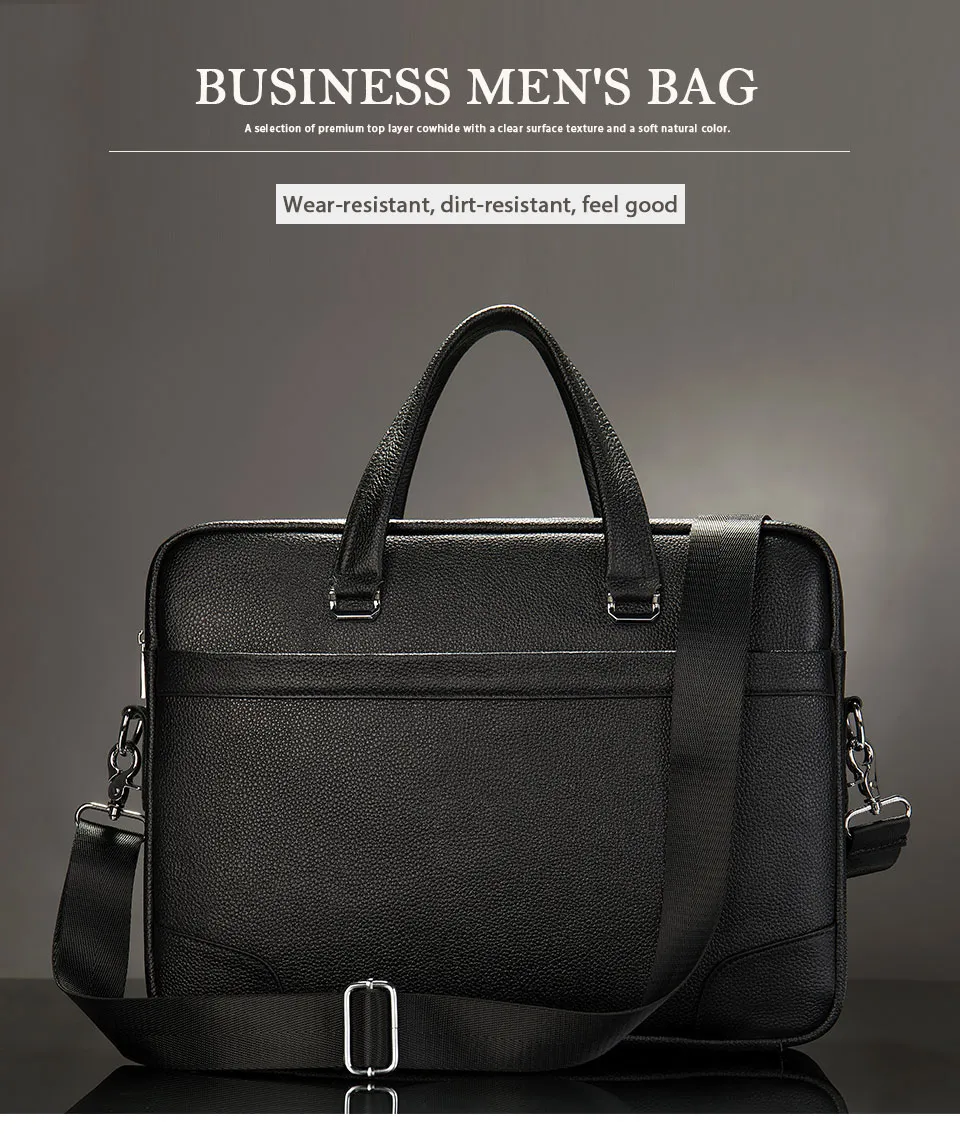 WESTAL Men's Genuine Leather Briefcase for Documents 14 Inch Laptop Bag ...