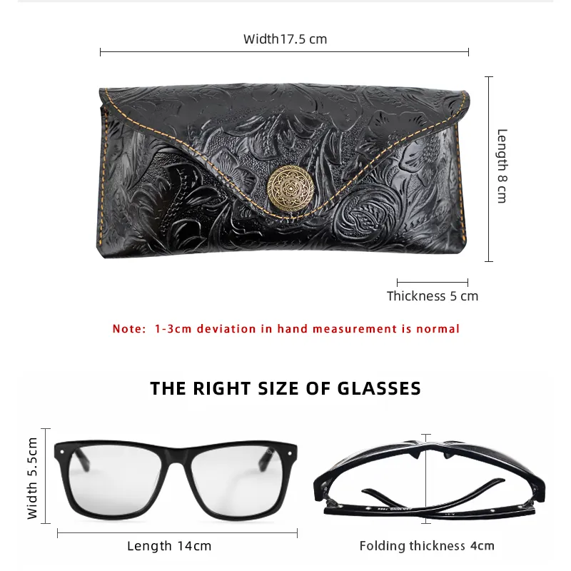 Genuine Leather Glasses Case Handmade Protective Cover for Reading ...