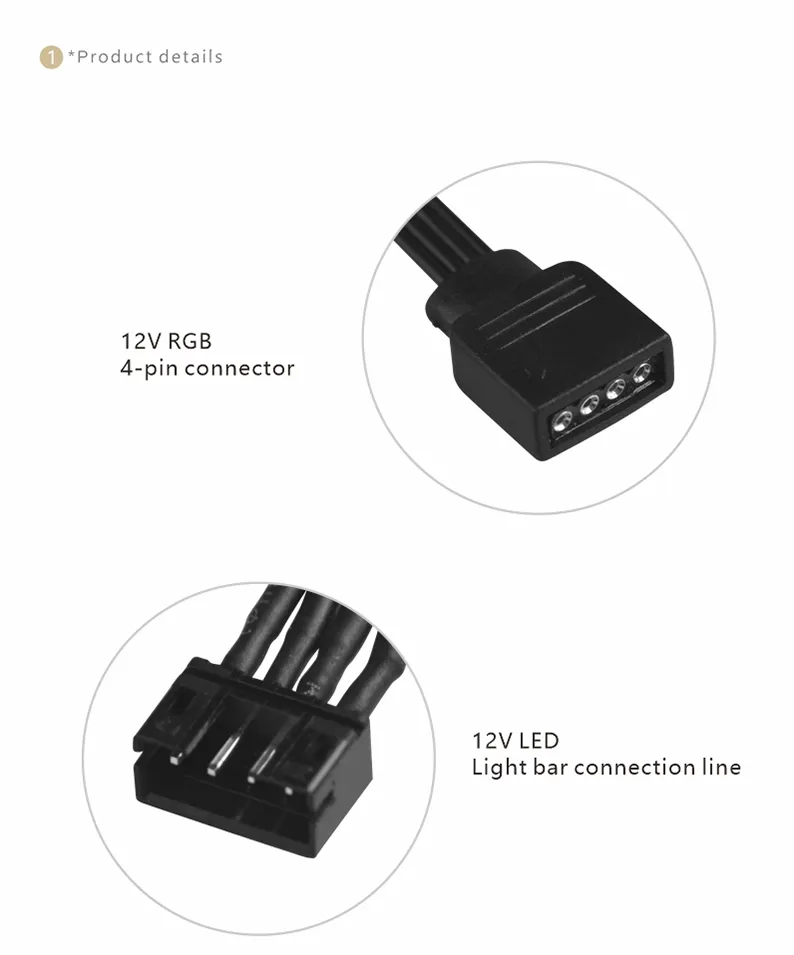 Bykski 5V 3PIN ARGB and 12V 4PIN RGB motherboard adapter cables ...