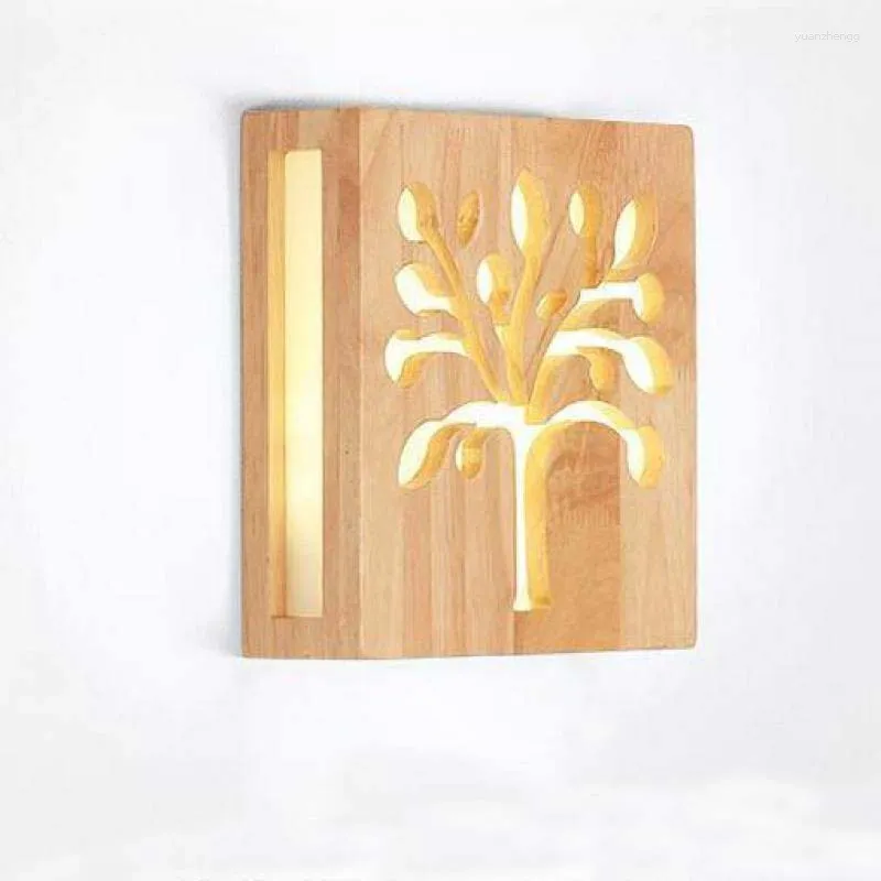 Wall Lamps Wonderland Modern Wooden Tree/Wifi/Bulb Shape Square Lamp ...