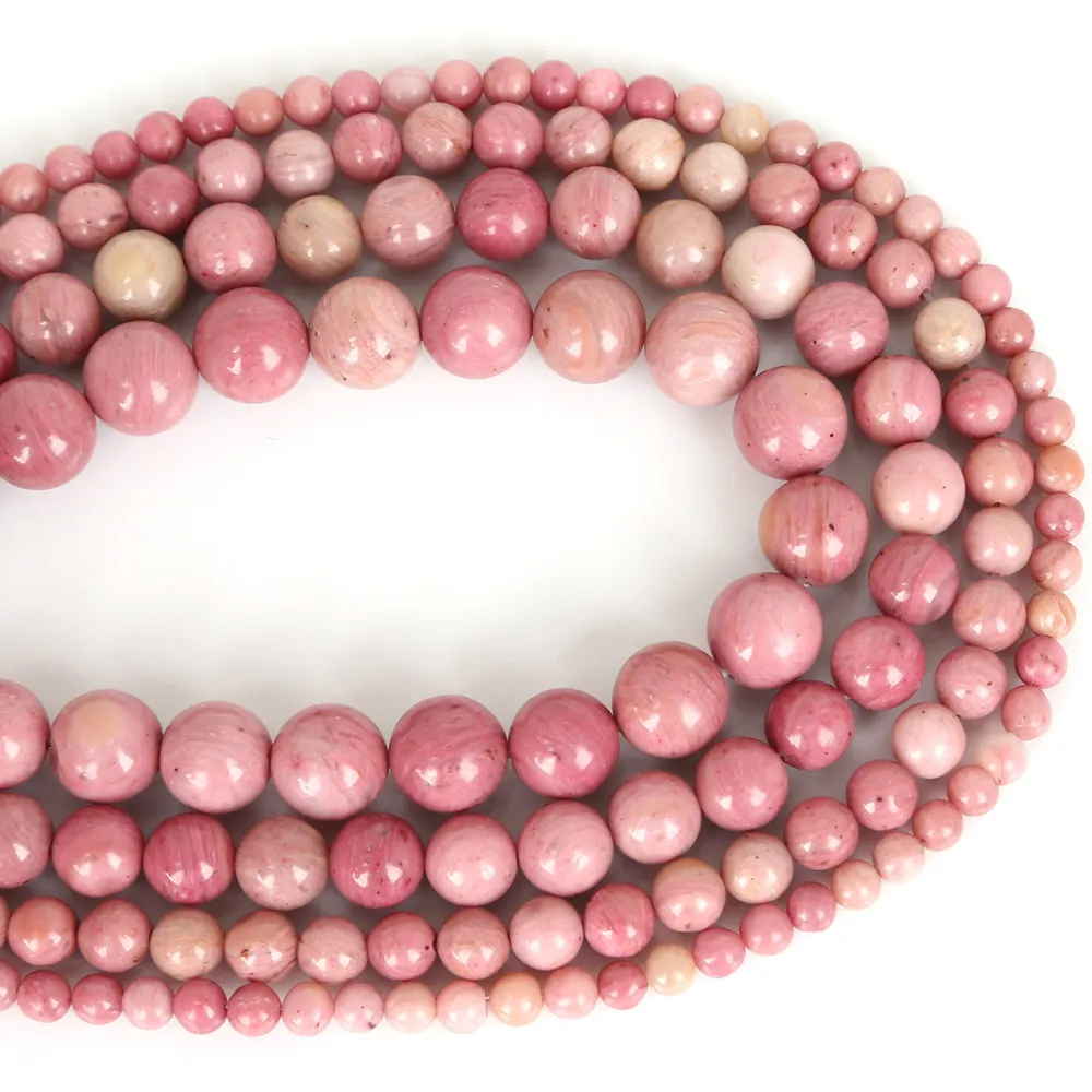 Natural Rhodochrosite Stone Beads Loose Spacer Beads for Jewelry Making ...