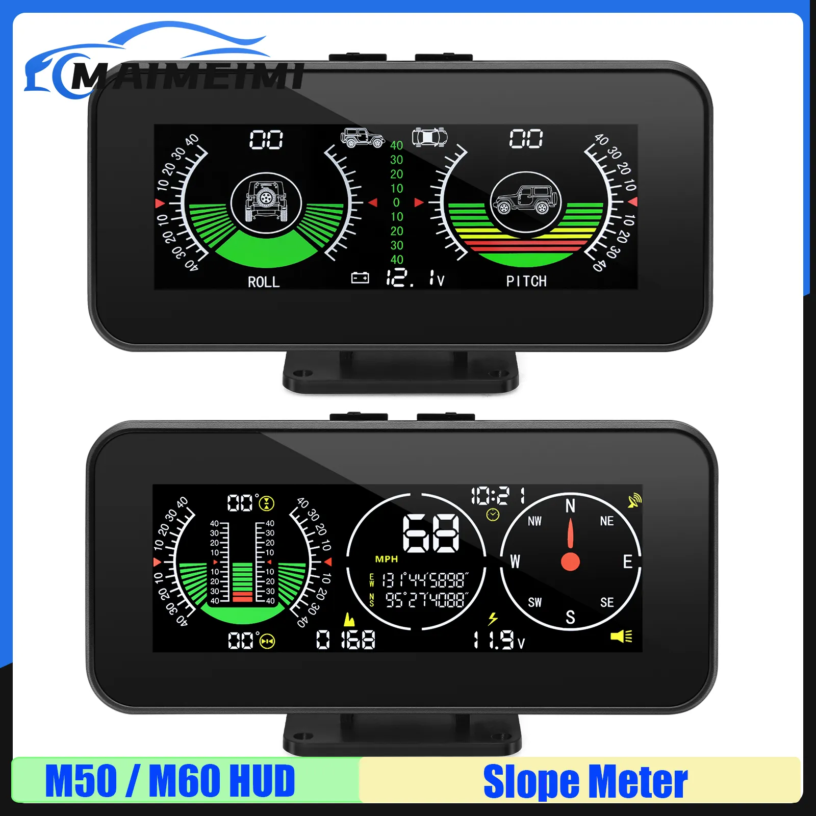 DHgate.com:M50 HUD Car Display: GPS+BDS Dual-Mode Inclinometer for Off ...