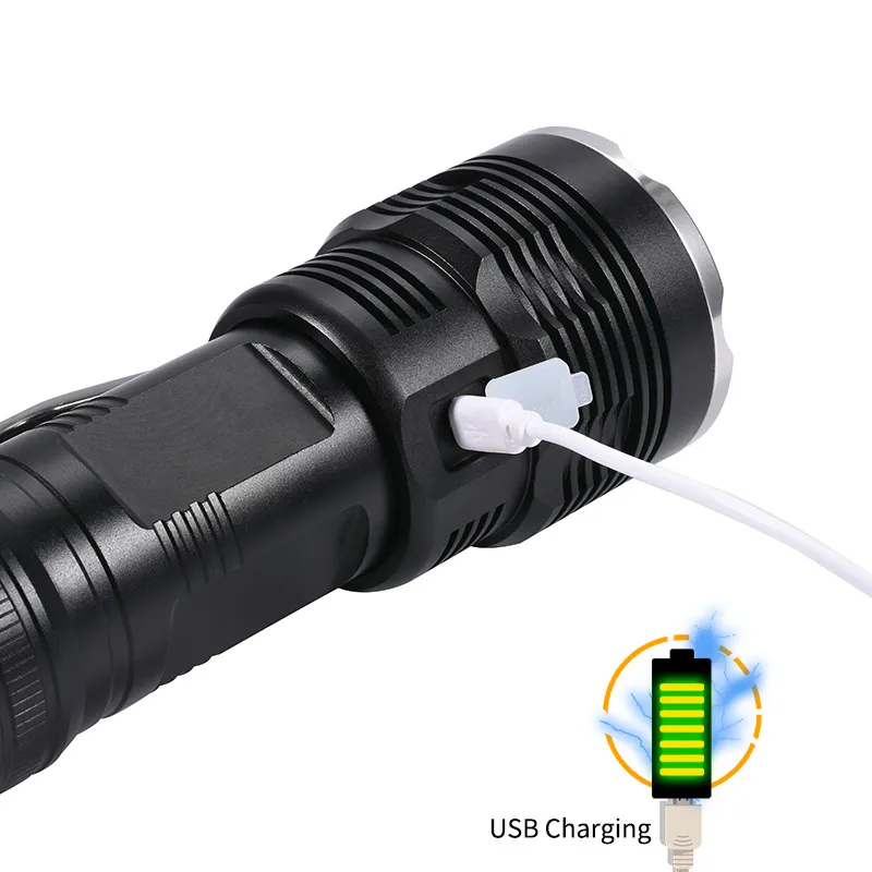 DHgate.com:COB LED Flashlight, Waterproof Super Bright Rechargeable P50 Flashlights with 418650 ...