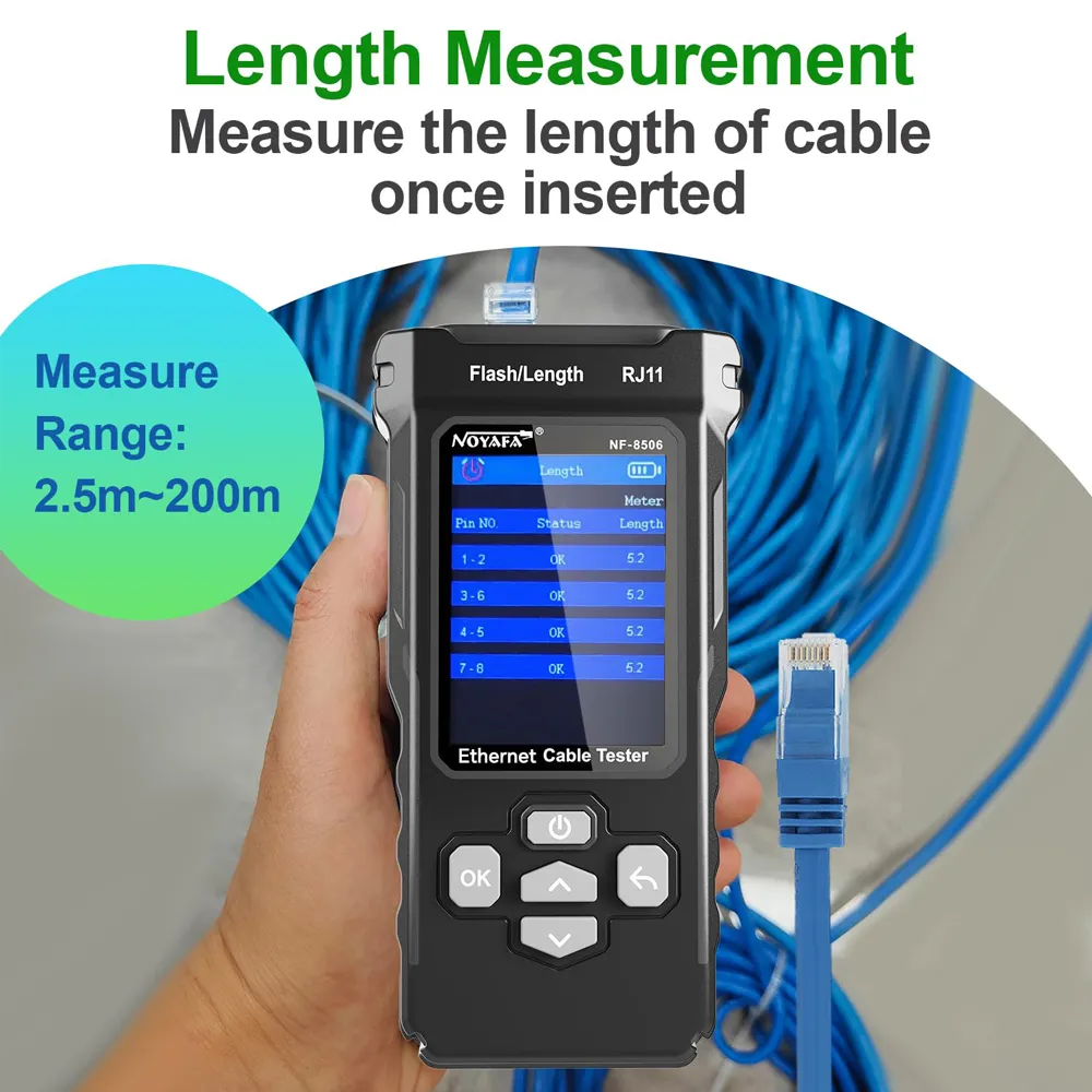 Network Cable Tester Tracker with Ping/PoE - Noyafa NF-8506 LCD Display ...