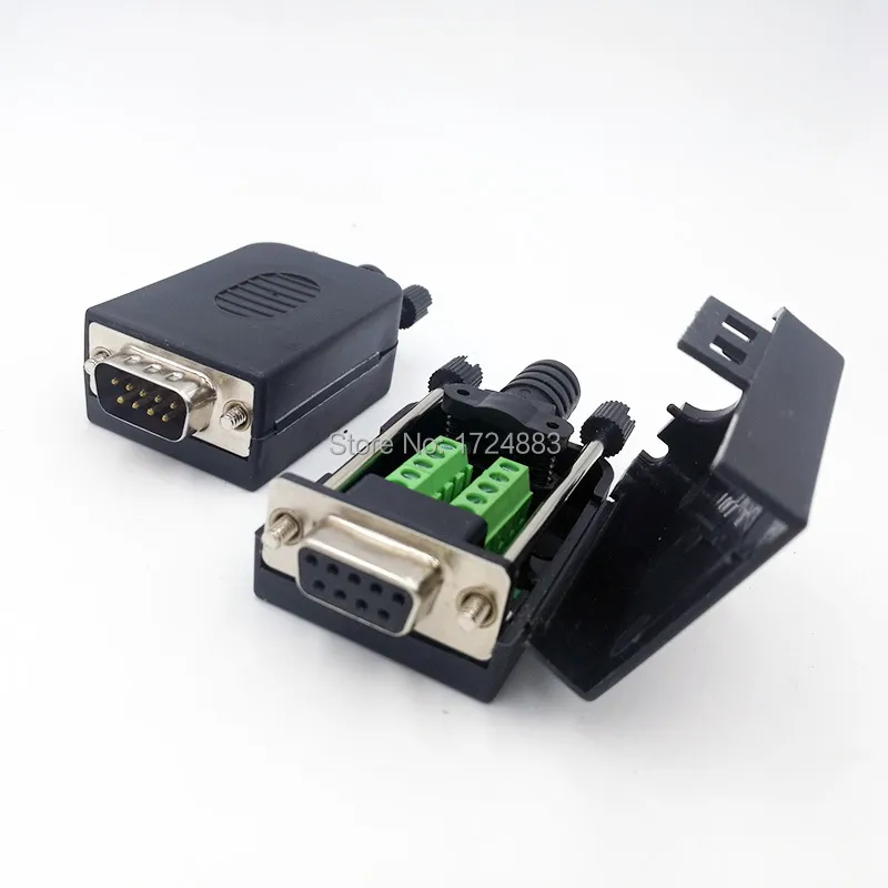 DB9 Serial Port Connector: Male-to-Female 9-Pin RS232 Screw Terminal ...