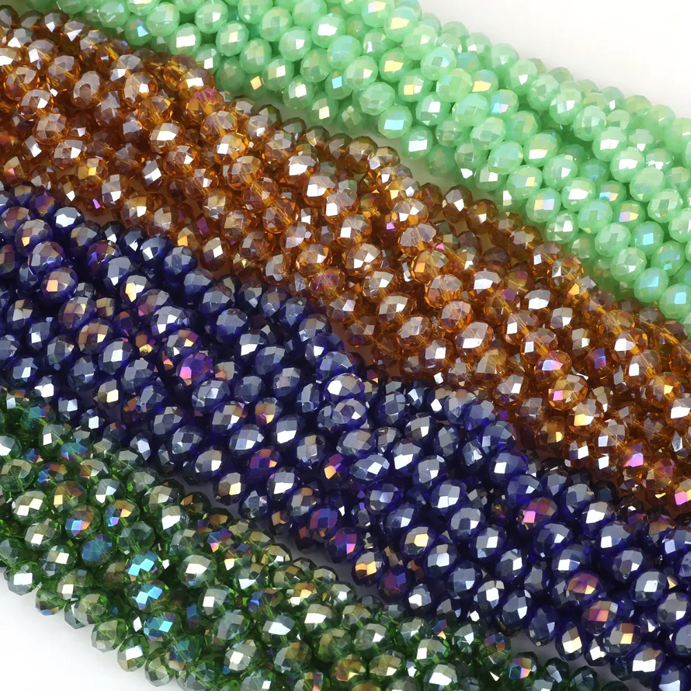 Faceted Crystal Beads 8mm Multicolored Rondelle Beads For Jewelry ...