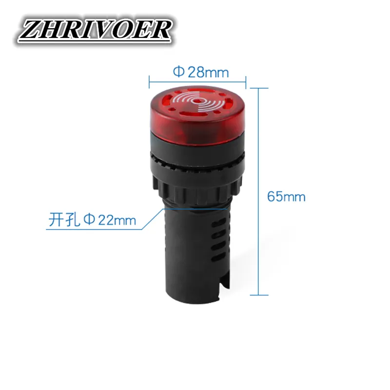 DHgate.com:22mm AD16-22SM LED Flash Signal Light with Buzzer, 12V-240V Red/Green/Yellow/Black (1 ...