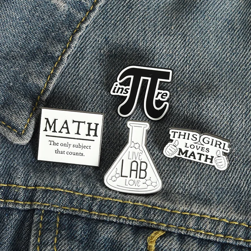 Laboratory Logo Mathematics Genius Enamel Pin Lapel Pin Badges Brooch ...