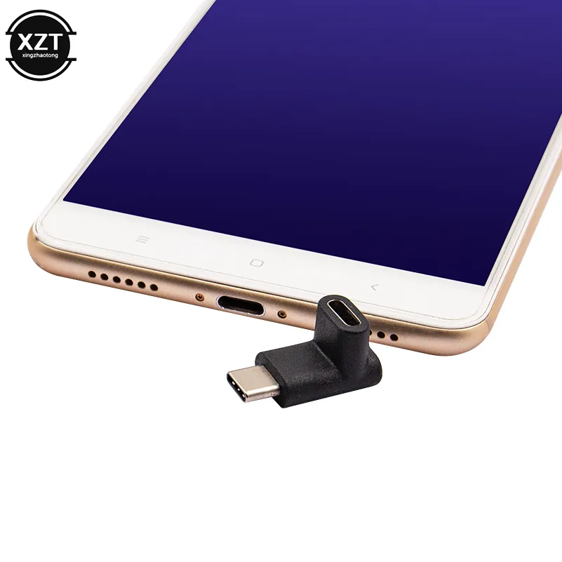 90 Degree Right Angle USB 3.1 Type C Male to Female Converter Adapter ...