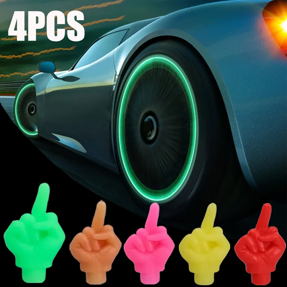 DHgate.com:Luminous Middle Finger Car Tire Valve Caps, 4-Pack Dustproof ...
