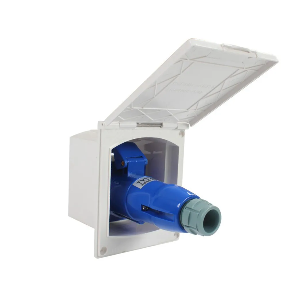 RV Camper 220V-240V 16A External Flush Hook Up Waterproof Plug Socket ...