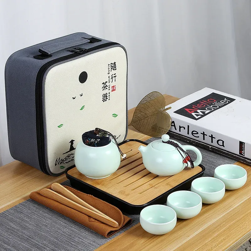 DHgate.com:Portable Ceramic Tea Set: Gaiwan Teapot, Cups, and Travel ...
