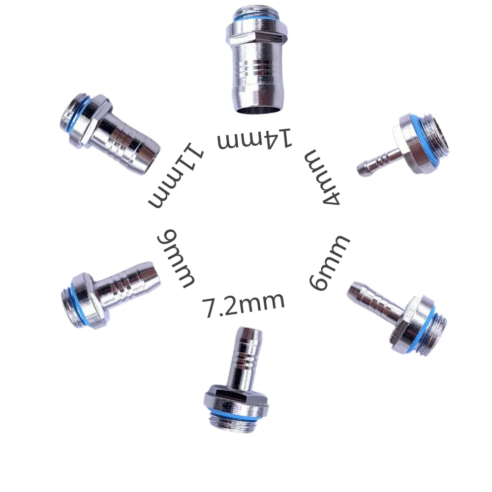 Premium G1/4 Thread Barb Fittings - 6 Pack Water Cooling System ...