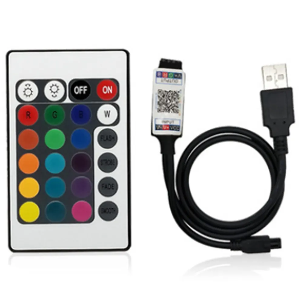Smart LED Controller: 24-Key IR USB Remote for SMD 2835 5050 RGB Strip ...
