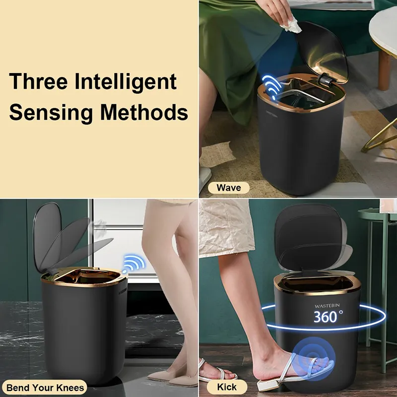 Motion Detector Trash Can: 12L Automatic Waste Bin With Sensor, Light ...