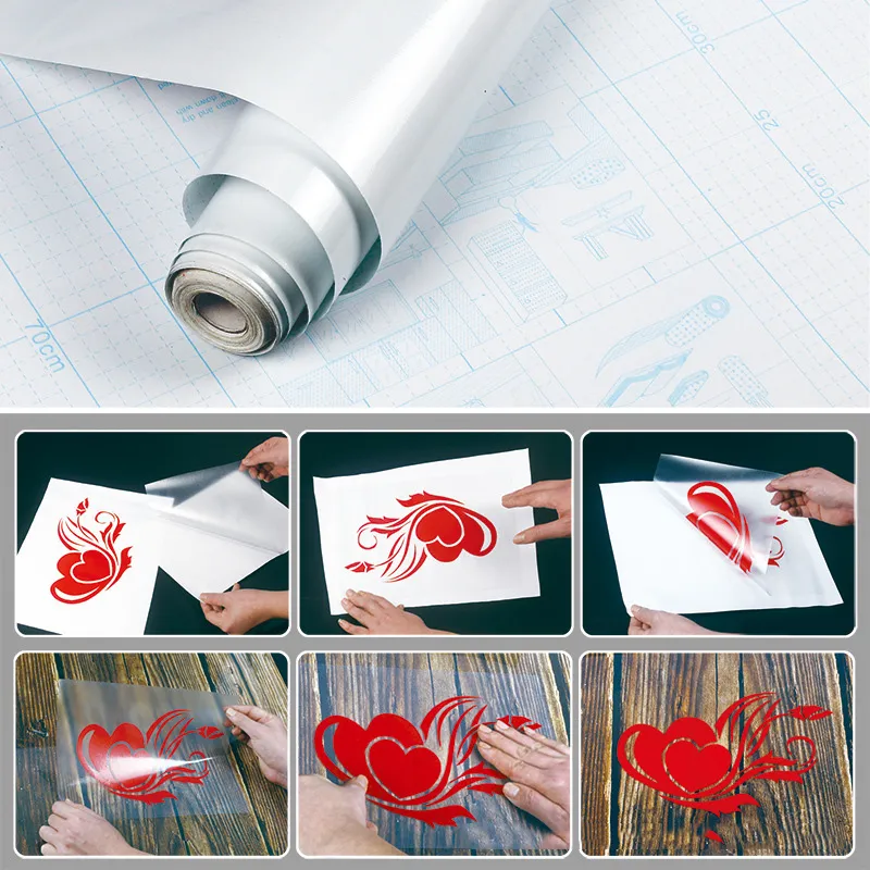 45cm wide Adhesive Vinyl Clear Transfer Paper Tape Roll Positioning ...
