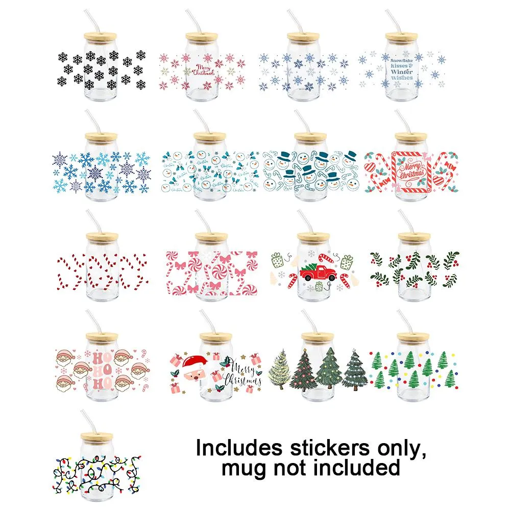 Christmas Coffee Cup 3D UV DTF Print Cup Wrap Transfers Stickers Labels ...