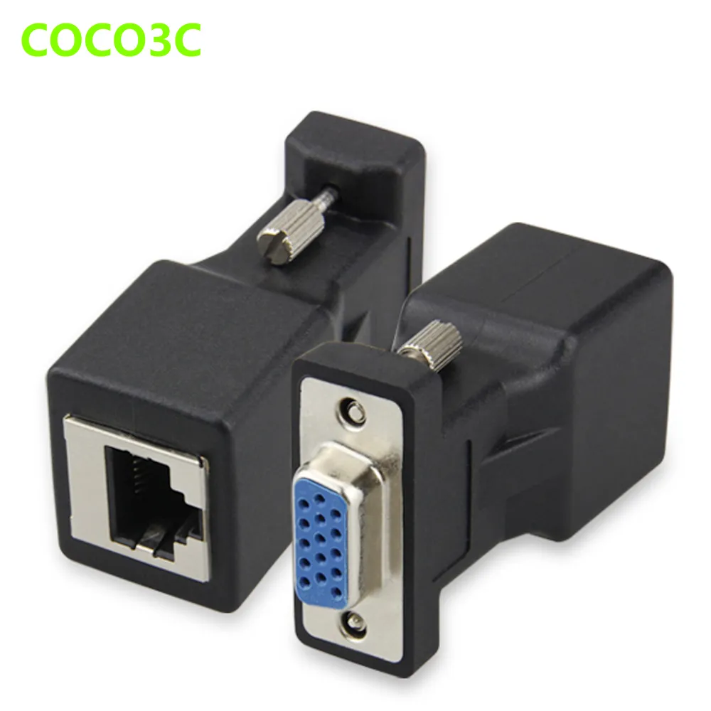 Ethernet To VGA Converter: RJ45 Female To 15 Pin VGA Adapter, HDB ...