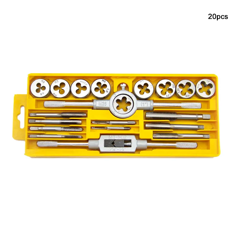 HSS Tap and Die Set M3-M12, Alloy Steel Metric Thread Tap & Die Wrench ...