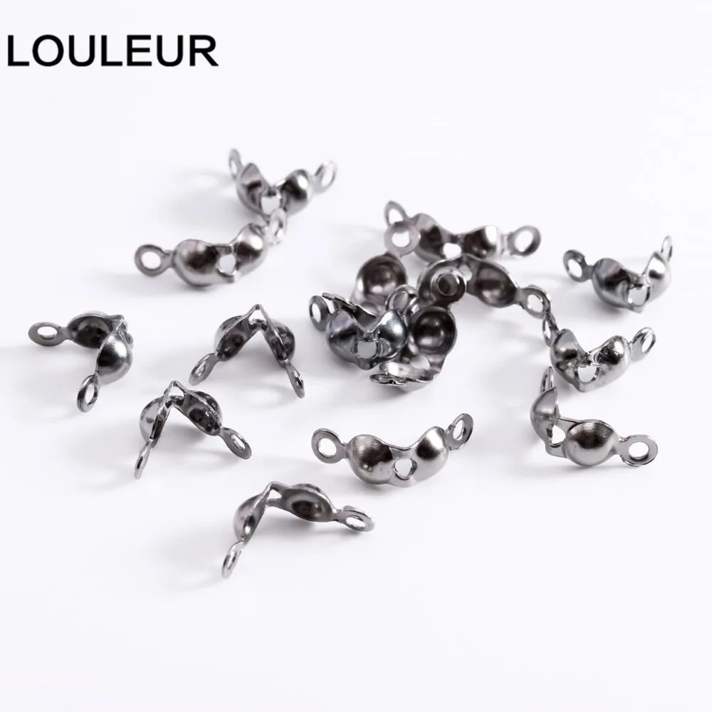 4x7mm Ball Chain Connector Clasps End Crimps for DIY Necklace Bracelets ...