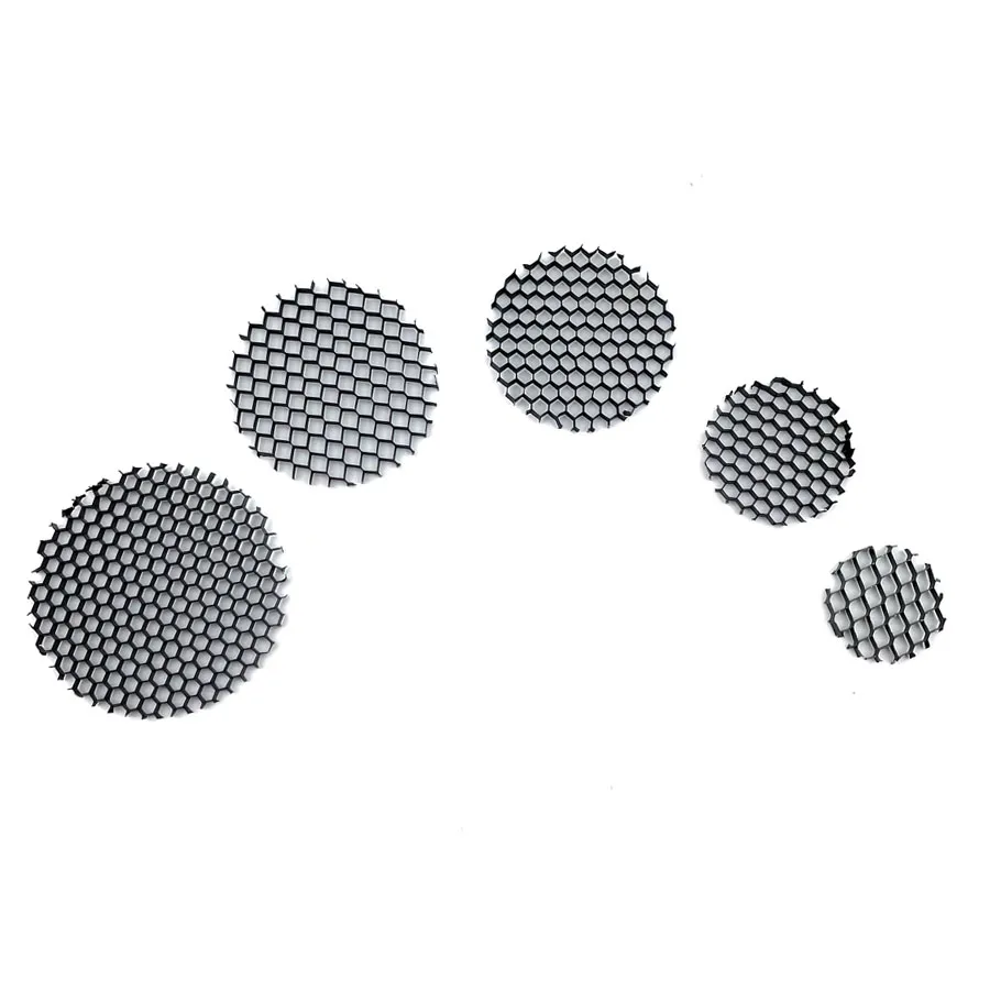 Black Metal Round Light Shade: Anti Glare LED Downlight Cover Honeycomb ...