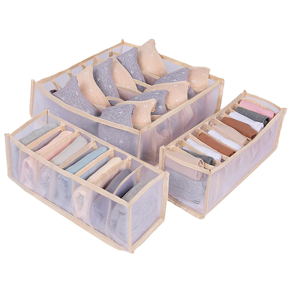 3-Pack Foldable Bras Organizer - Washable, Stackable, 6/7/11 ...