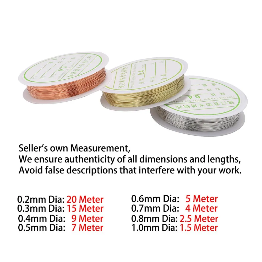 80/140 Characters:0.2-1mm Copper Wire for Jewelry Making, Beading ...