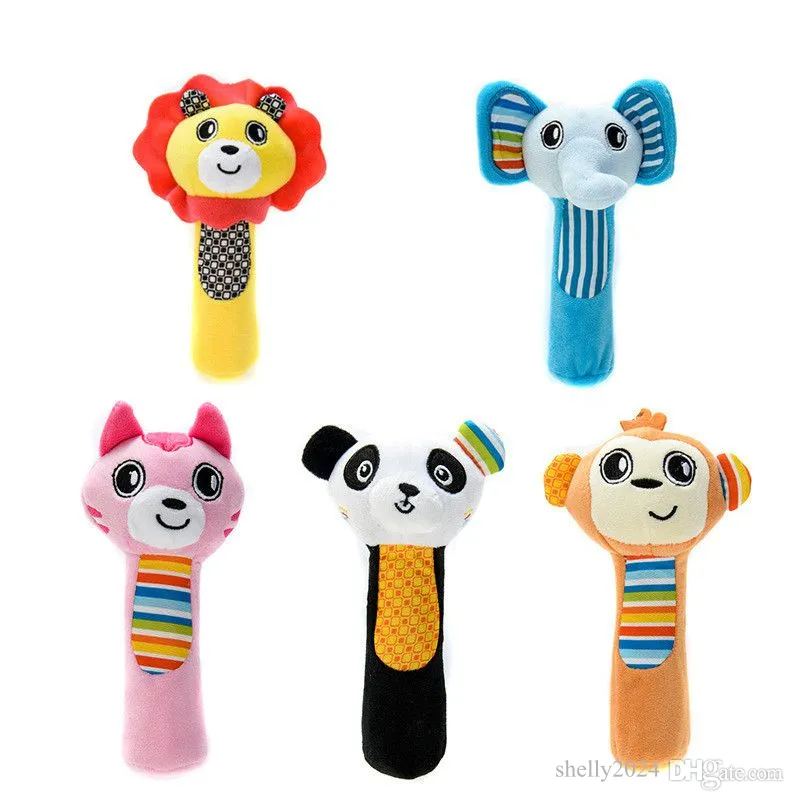 0-3YBaby Rattle Toy, Cartoon Animal Series Teether BPA-Free Baby Hand ...
