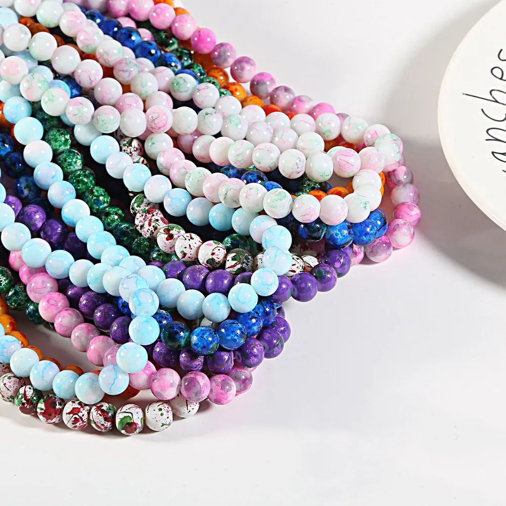 Wholesale 4mm 6mm 8mm Round Glass Beads Loose Spaced Beads for Jewelry ...