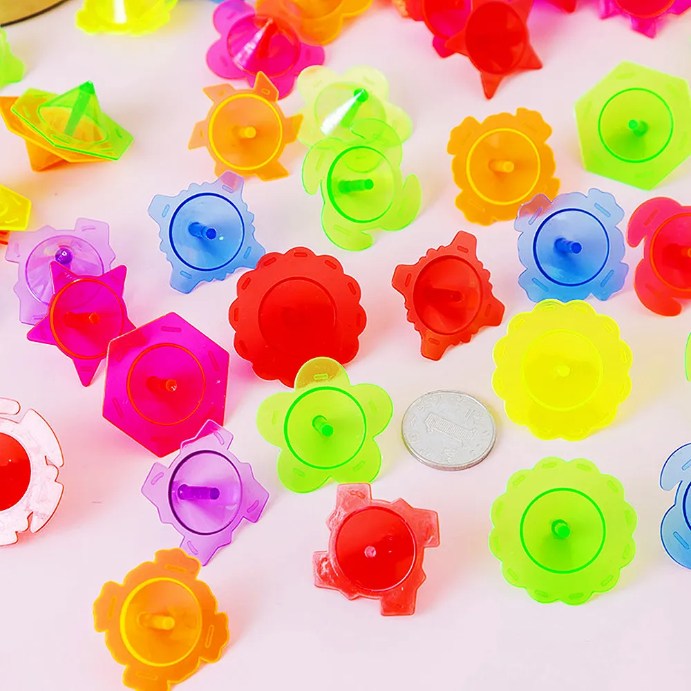 Candy Colored Mini Plastic Spinning Tops for Kids Toy Gifts, Christmas ...