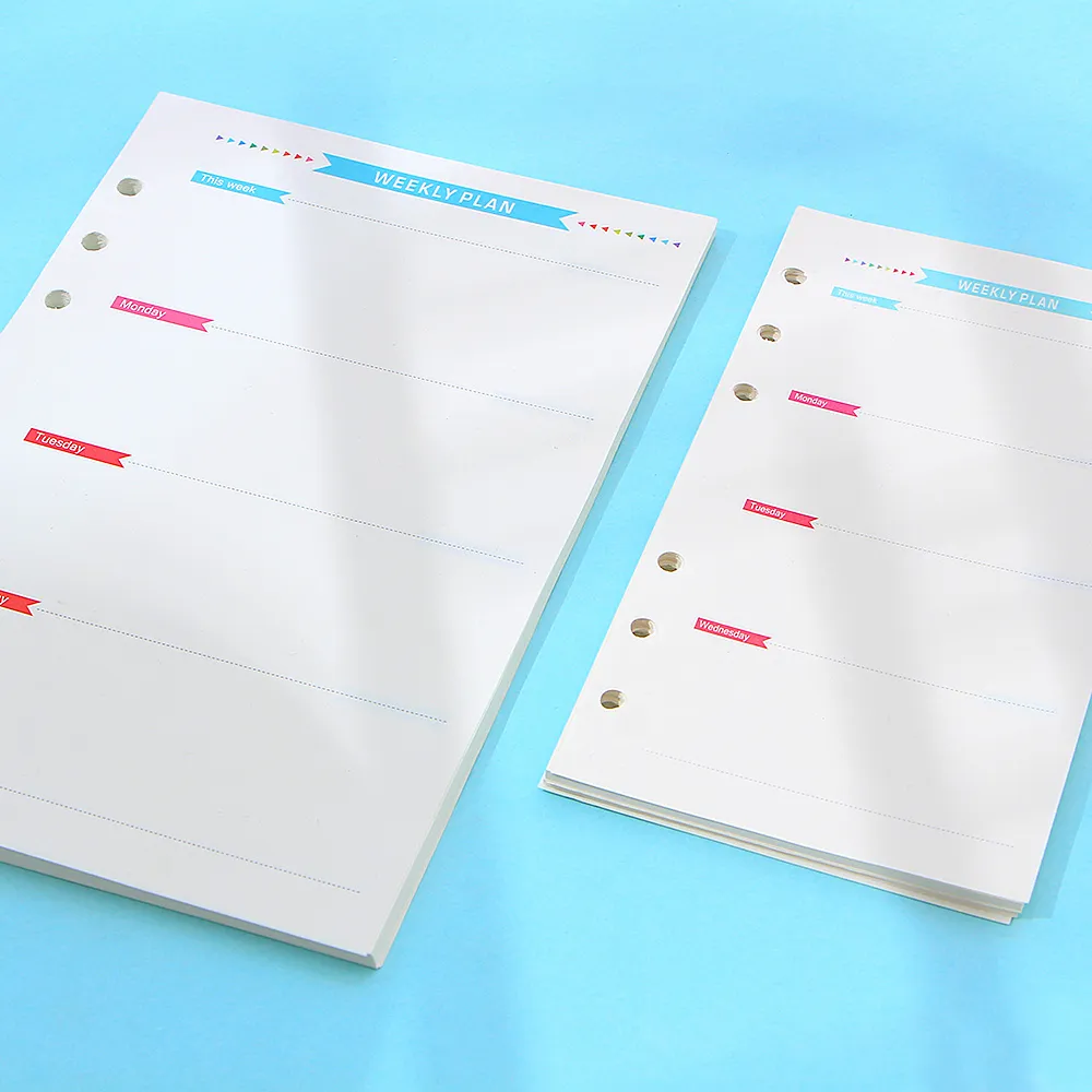 Colorful 6-Hole Spiral Planner Refill: Weekly & Monthly Plan, To-Do ...