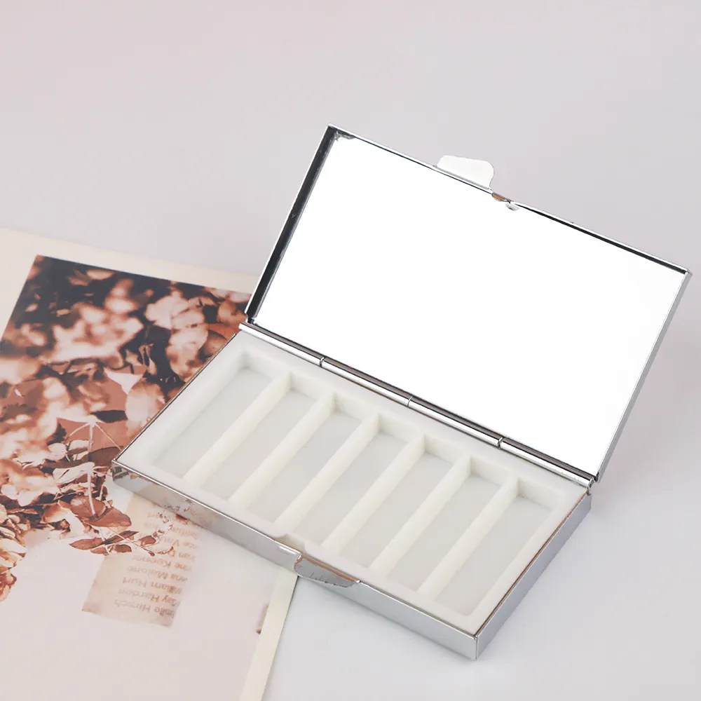 5/Portable Metal 7 Days Rectangle Pill Box Container 2.95 × 1.5 in 75 × ...