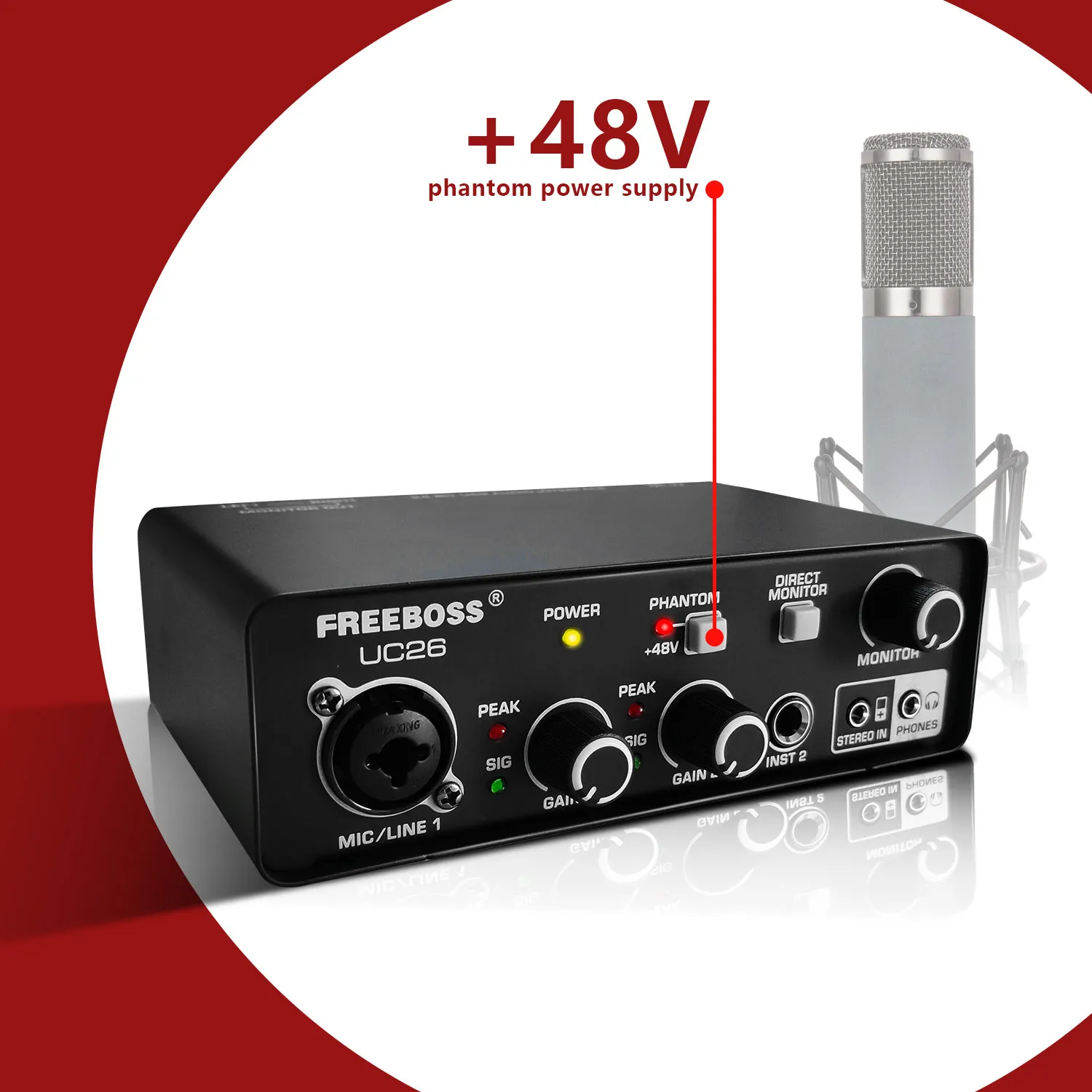 USB External Audio Sound Card 3 Channel Input, Studio Recording ...