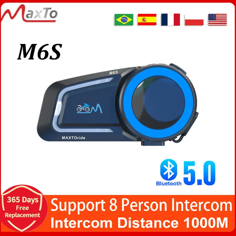DHgate.com:Maxto M6s IP67 Waterproof Motorcycle Helmet Bluetooth Intercom Headset (1000M, Up to ...