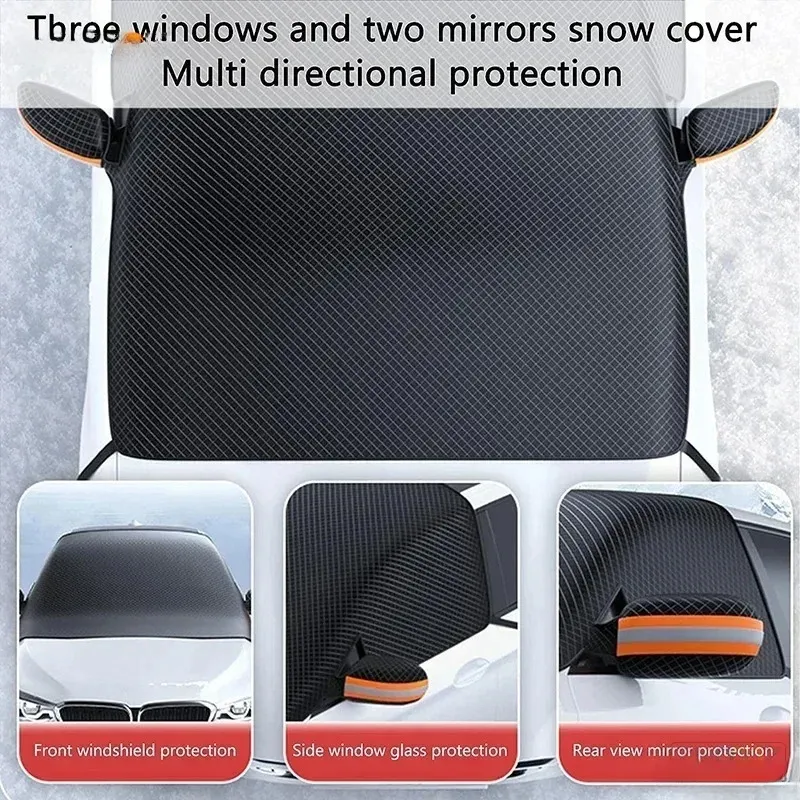Windshield Snow Cover Front Car Windshield Sunshade Thick Magnet Snow ...