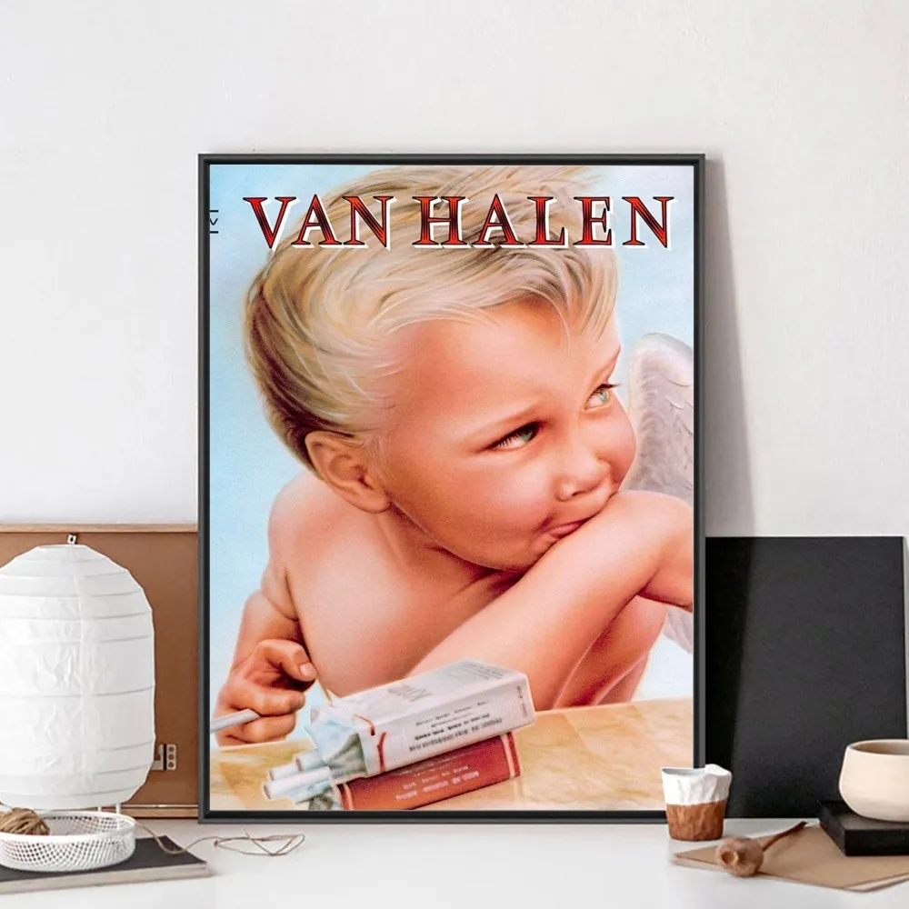 Van Halen Retro Rock Band Poster - No Framed Kraft Club Bar Paper ...
