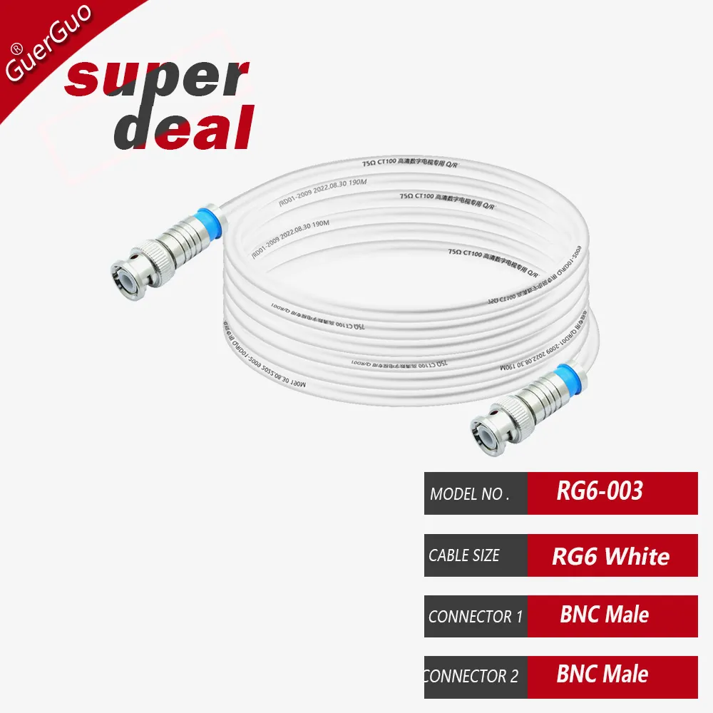 Ultra-Durable RG6 Coaxial Cable - Double Shielded Solid Copper Video TV ...