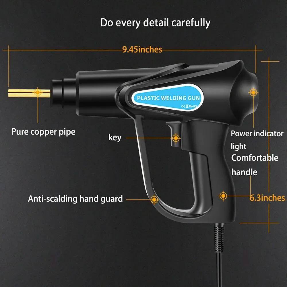 70W Plastic Welding Gun with Hot Stapler for Bumper Repair and Plastic ...