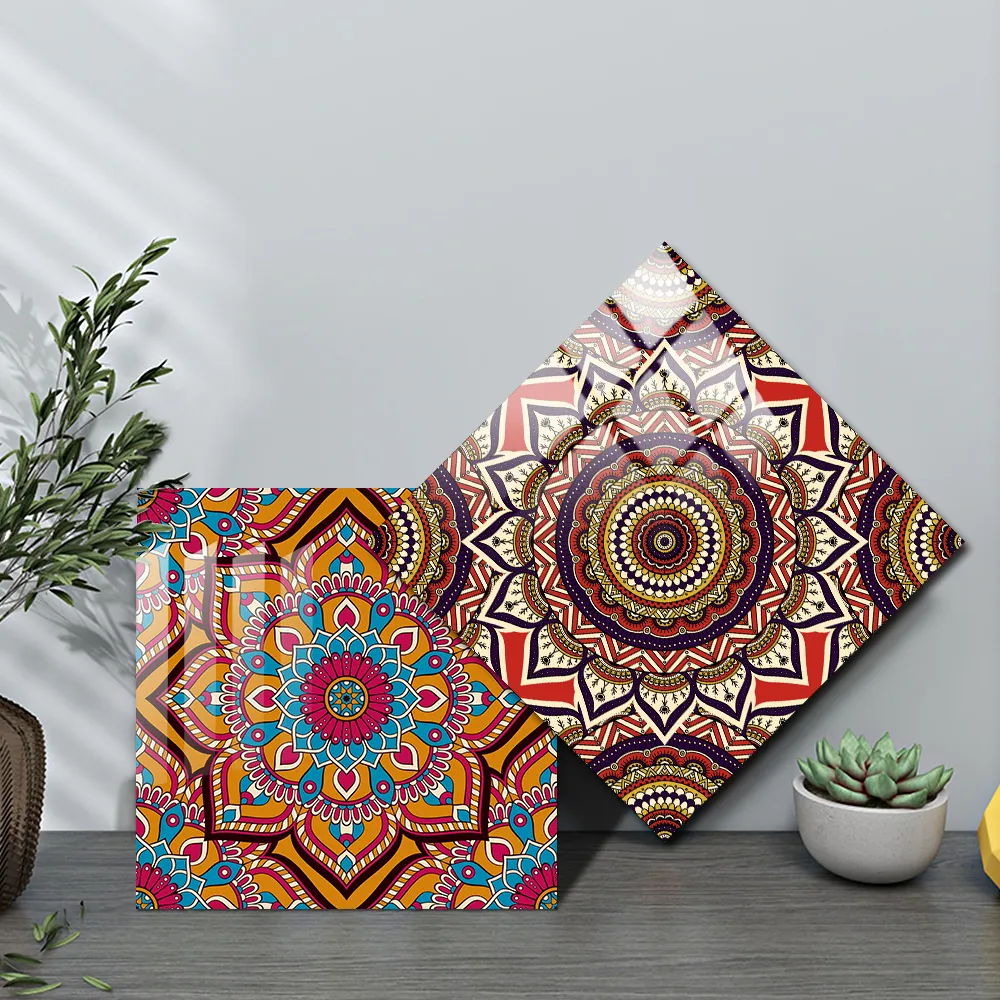 15cm Peel and Stick Waterproof Mandala Tiles Sticker for Kitchen ...