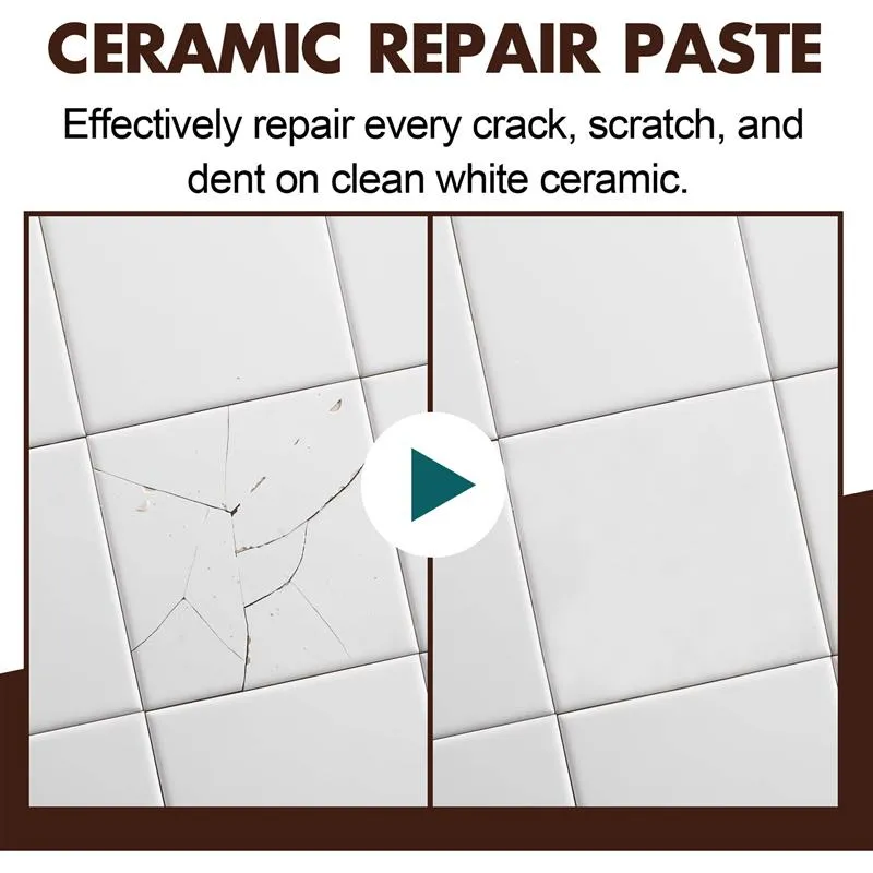 Quick-Dry Tile Repair Kit: White Porcelain Crack & Chip Fix - Shower ...