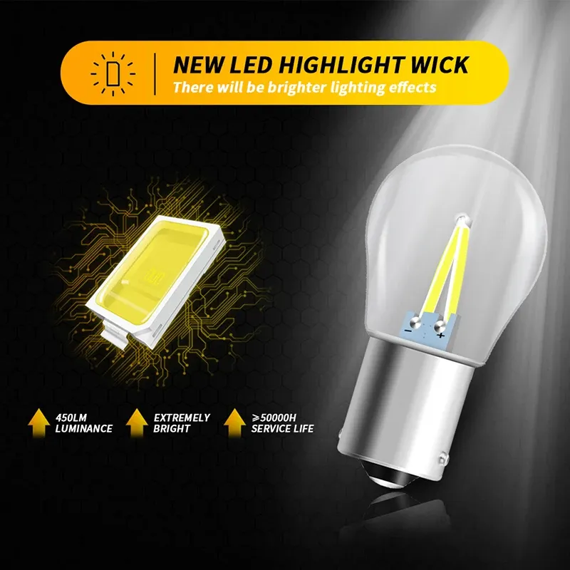 S25 1156 Ba15s P21W LED Bulb - 6000K White, 12V-24V Car Reverse Lights ...