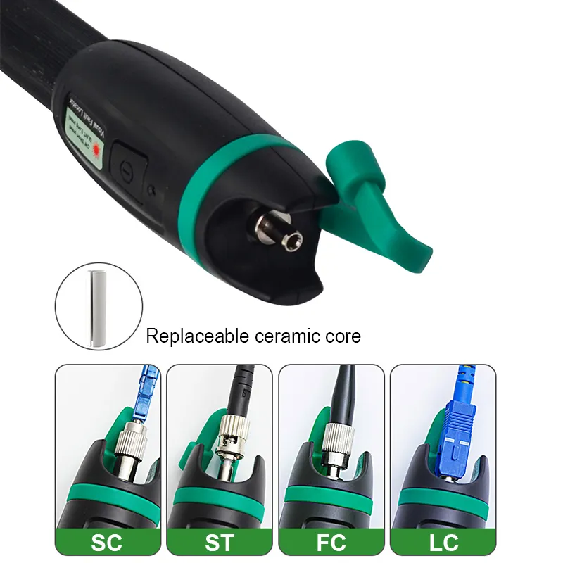 30km Metal Fiber Optic Cable Tester Red Laser Light Source for FC/ST/SC ...