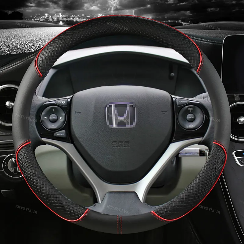Car Steering Wheel Cover Microfiber Leather For Honda Civic: Stitch ...