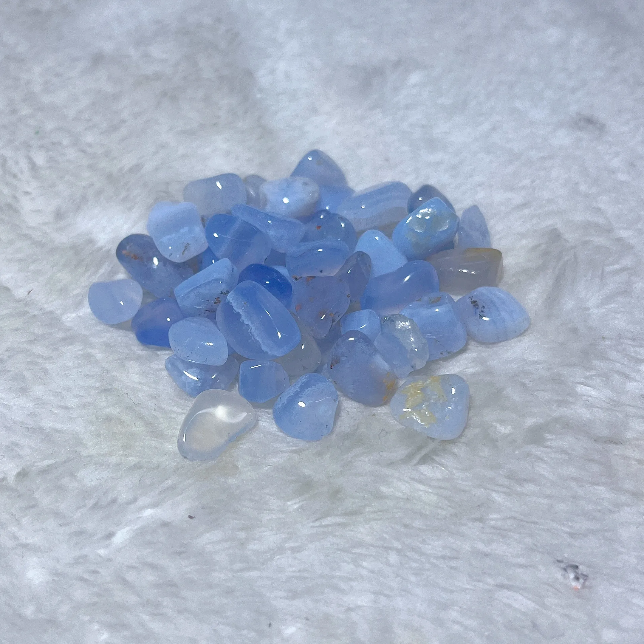 Natural Crystals Blue Lace Agate Chips Polished Mineral for Home ...