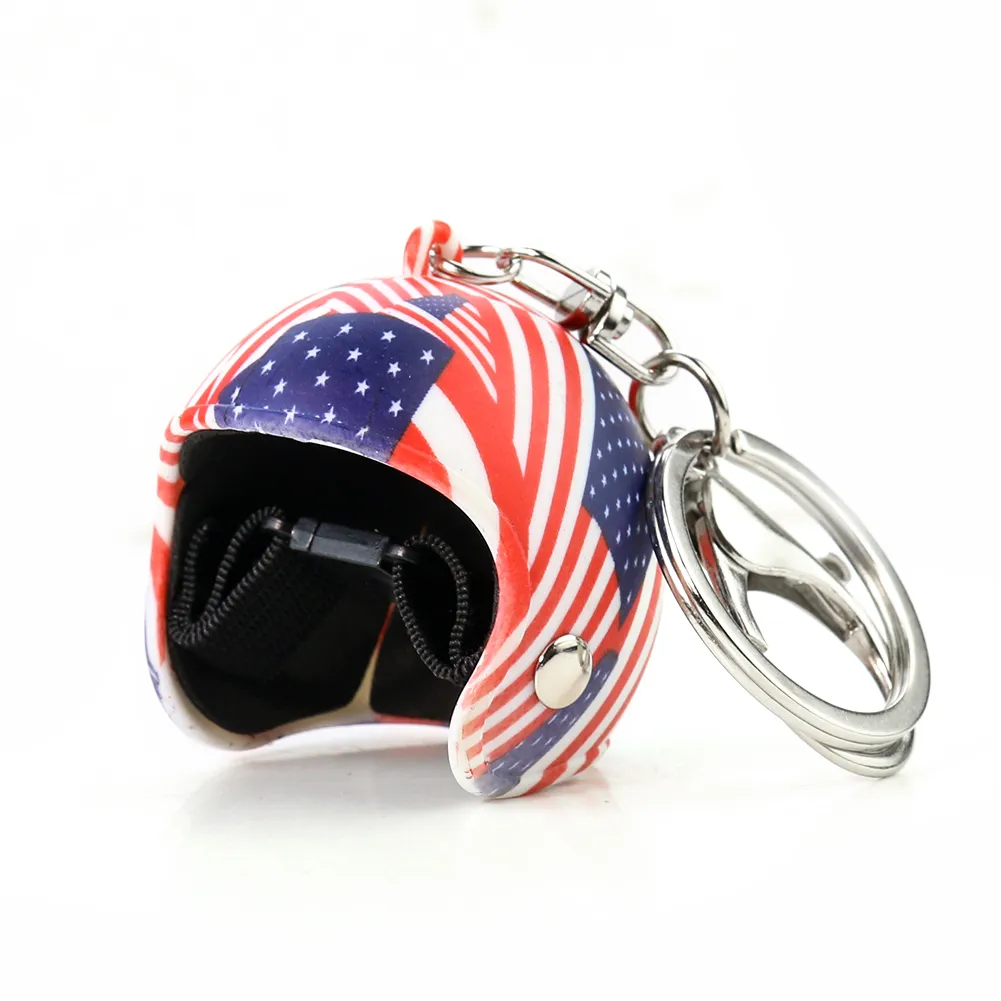 Kawaii Motorcycle childrens bike helmets Keychain with Star, Flag, and ...