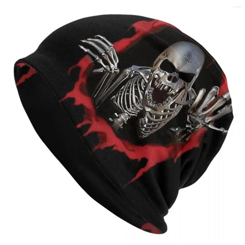 Berets Giving The Finger Bonnet Homme Outdoor Thin Hat Skeleton Skull