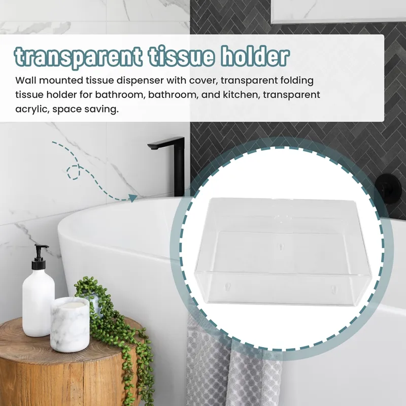 Clear Acrylic Napkin Holder – Vertical Splash-Proof Tissue Dispenser ...