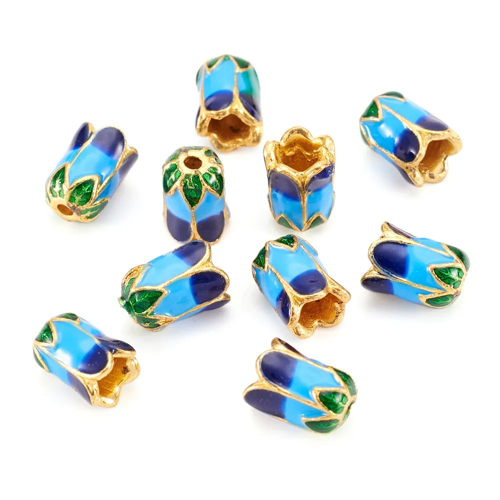 Bead Caps for Jewelry Making: Alloy Enamel Flower Bead Caps 5-Petal ...