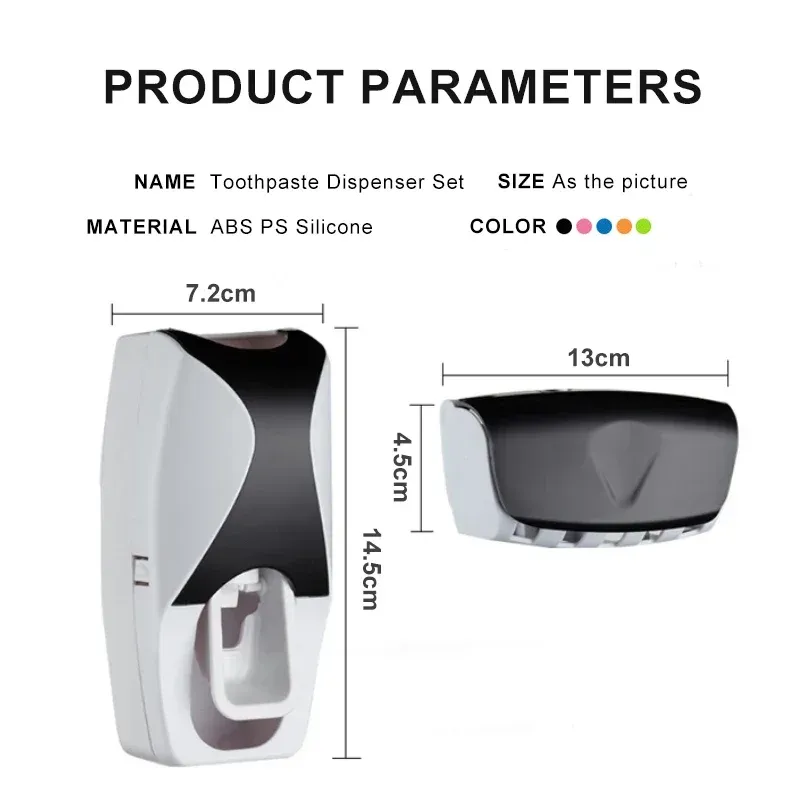 Automatic Hand Sanitizer & Toothpaste Dispenser Wall Mounted Set ...