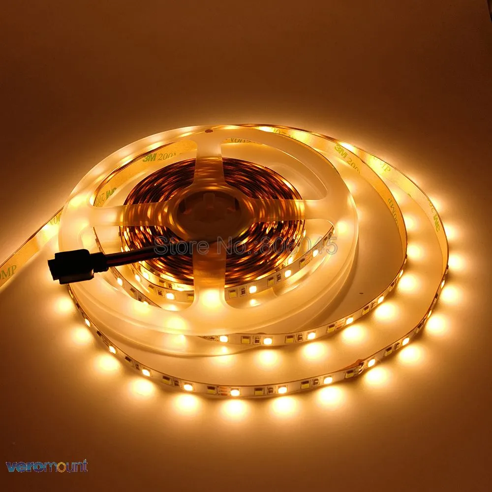 5m CCT LED Strip Light, Dimmable Dual Color Temperature, 12/24V, 336 LEDs/m, 2835 SMD, Flexible ...